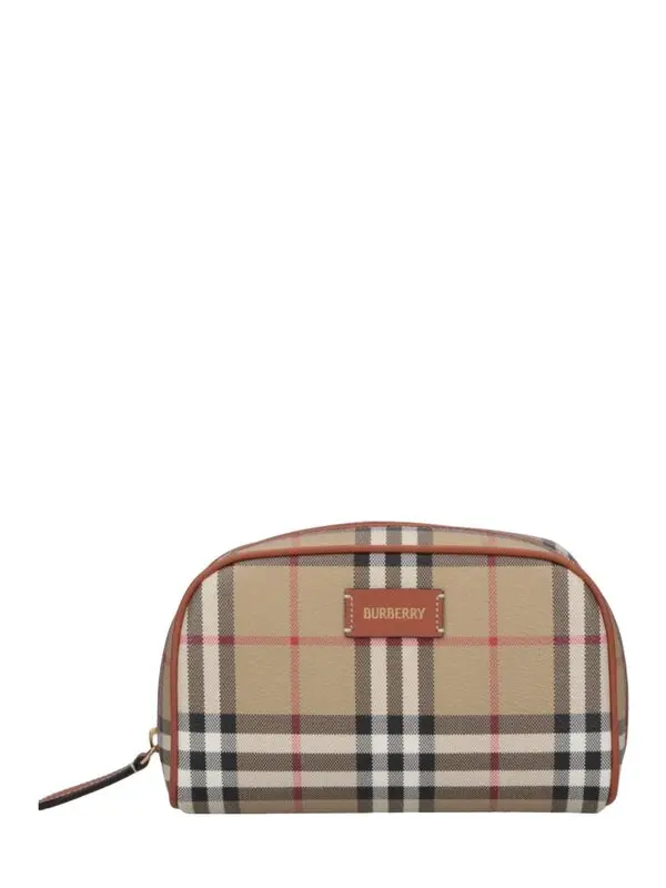 Burberry Small Check Travel Pouch - Nude