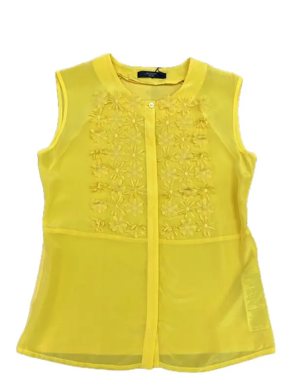 Max Mara Sleeveless Graphic Top - Yellow