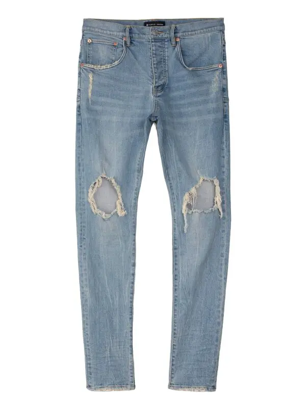 PURPLE BRAND Distressed Slim-fit Jeans - Light Indigo