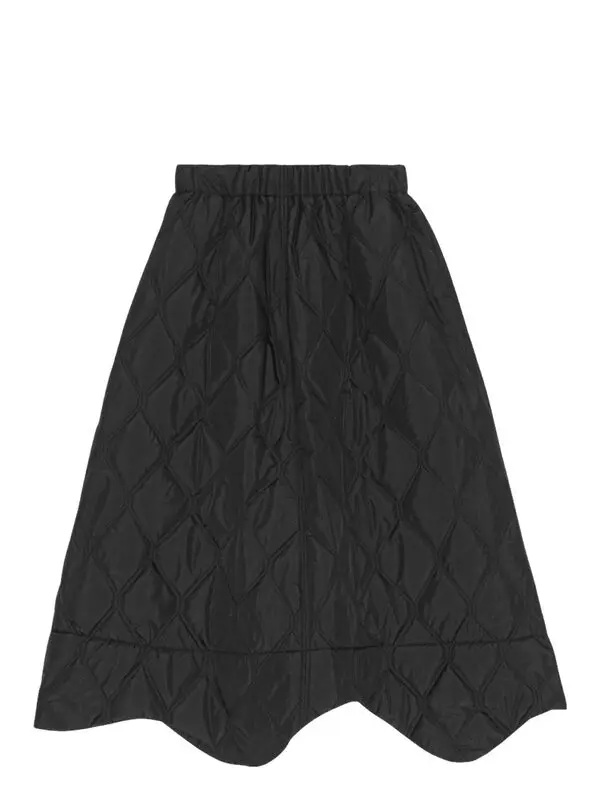 GANNI Ripstop Quilted Skirt - Black