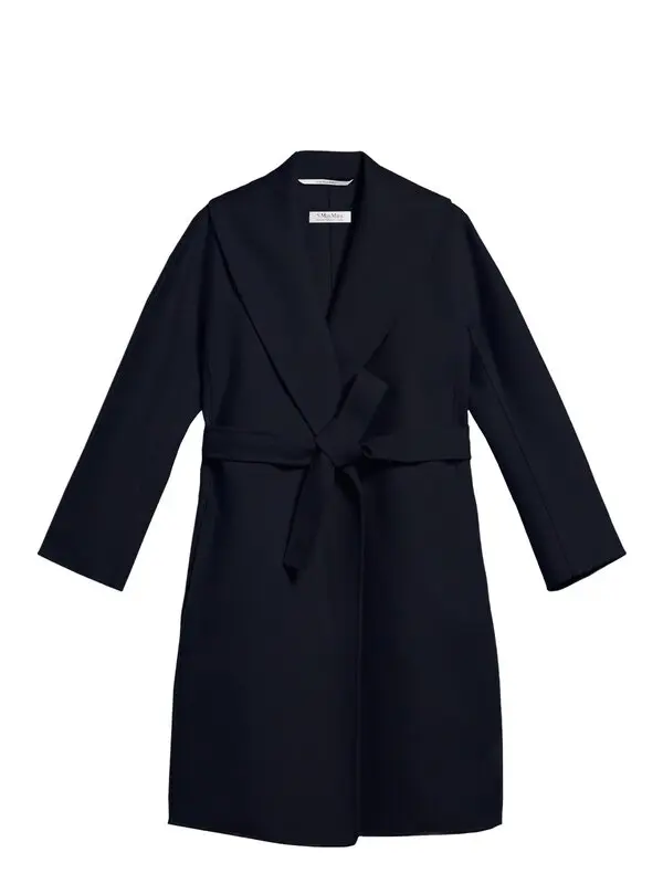 Max Mara Belted Long-sleeved Coat - Black