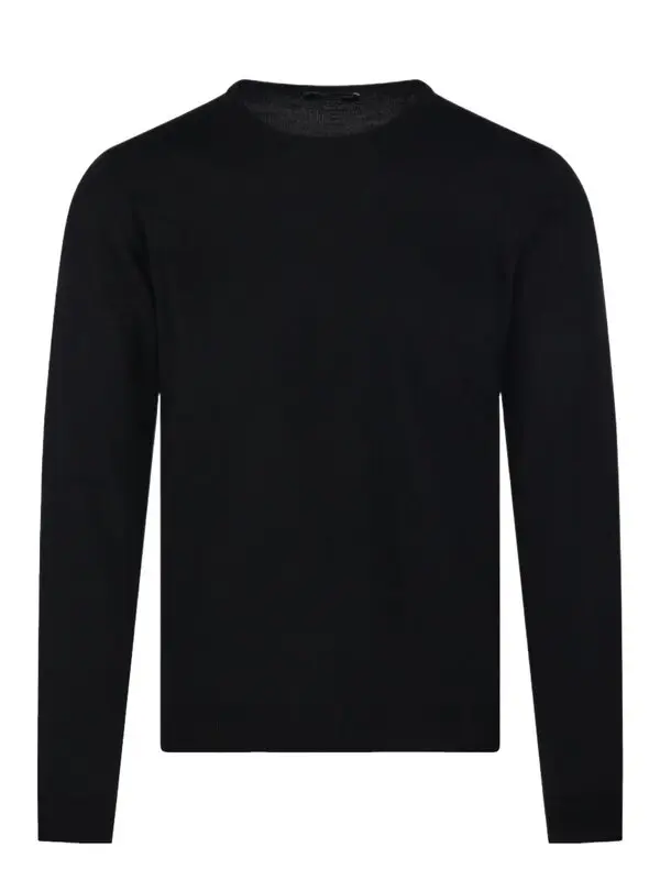 ROBERTO COLLINA Virgin Wool Round Neck Sweater - Black