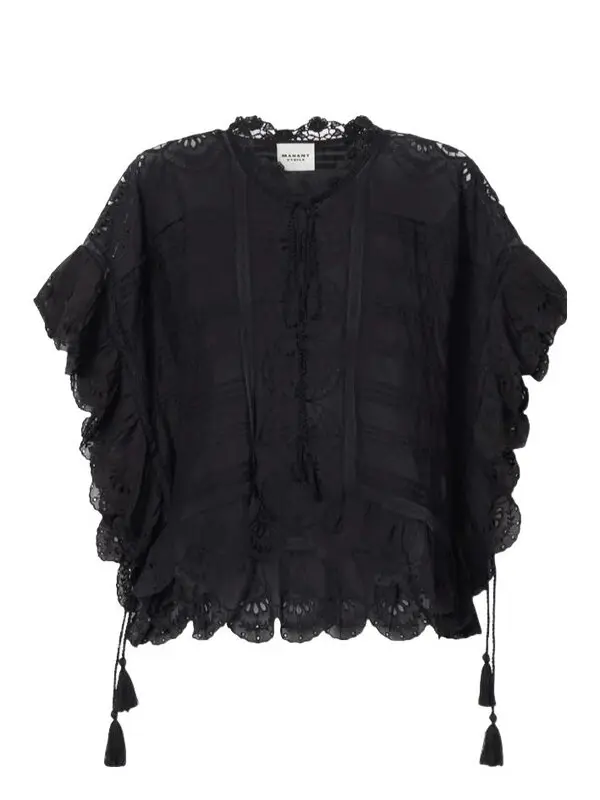 Isabel Marant Étoile Lace Ruffled Top - Black