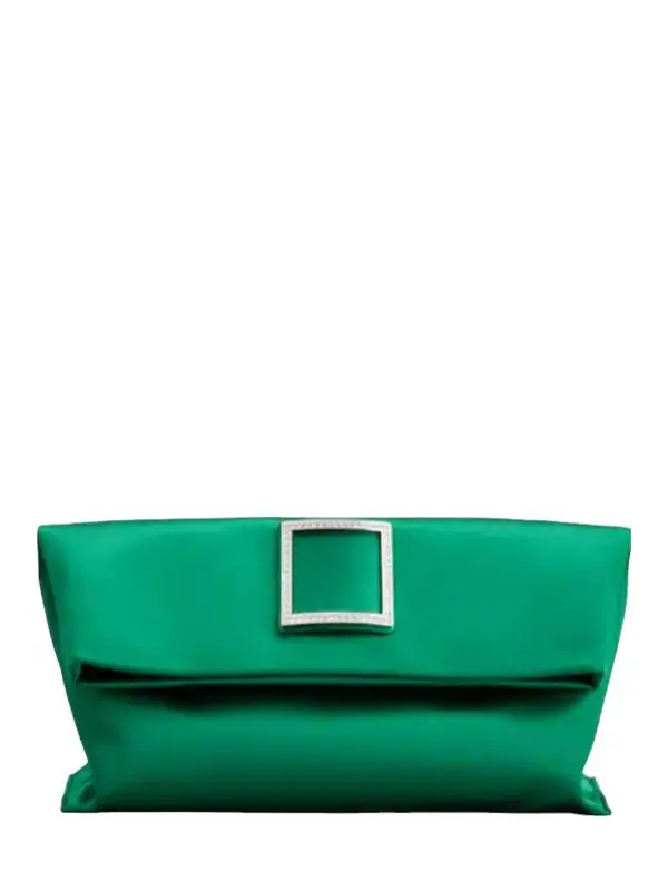 ROGER VIVIER Trompette Clutch Bag - Green