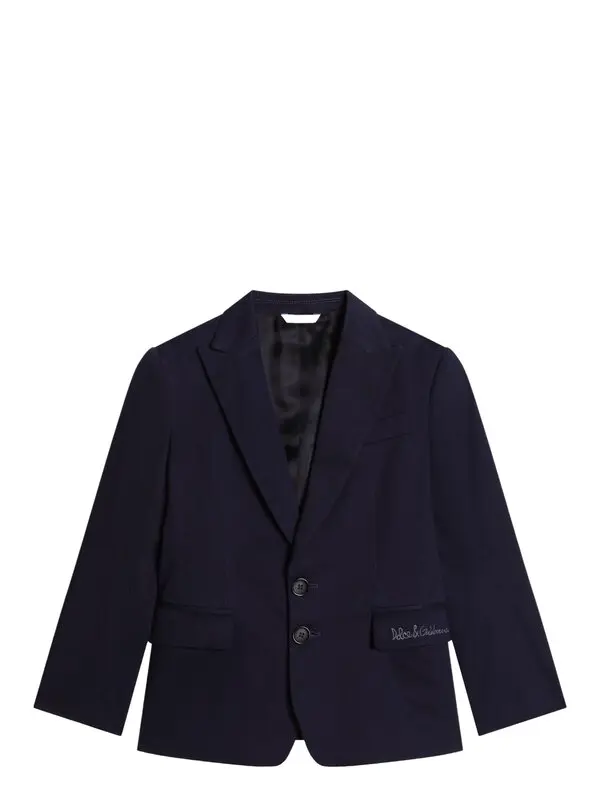 Dolce & Gabbana Embroidered Logo Blazer - Black