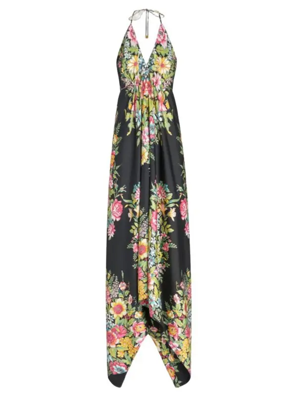 Etro Floral Silk Maxi Dress - Multicolor