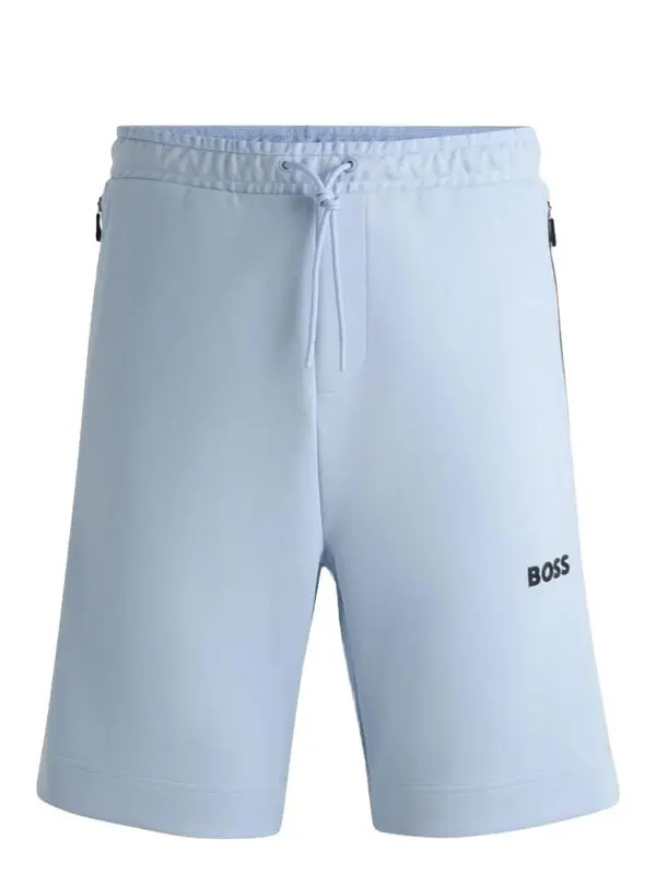 Hugo Boss Logo Embroidered Drawstring Shorts - Blue