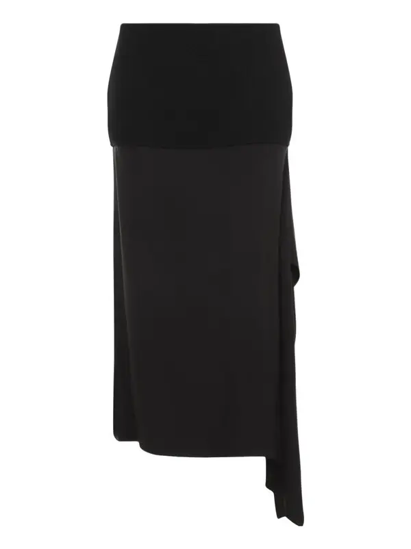 JIL SANDER Asymmetrical Midi Skirt - Black