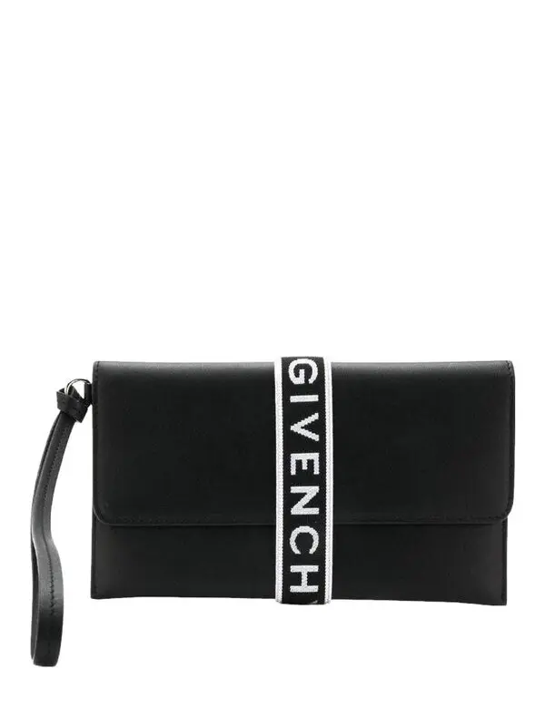 Givenchy 4g Flap Pouch With Wristlet - Black
