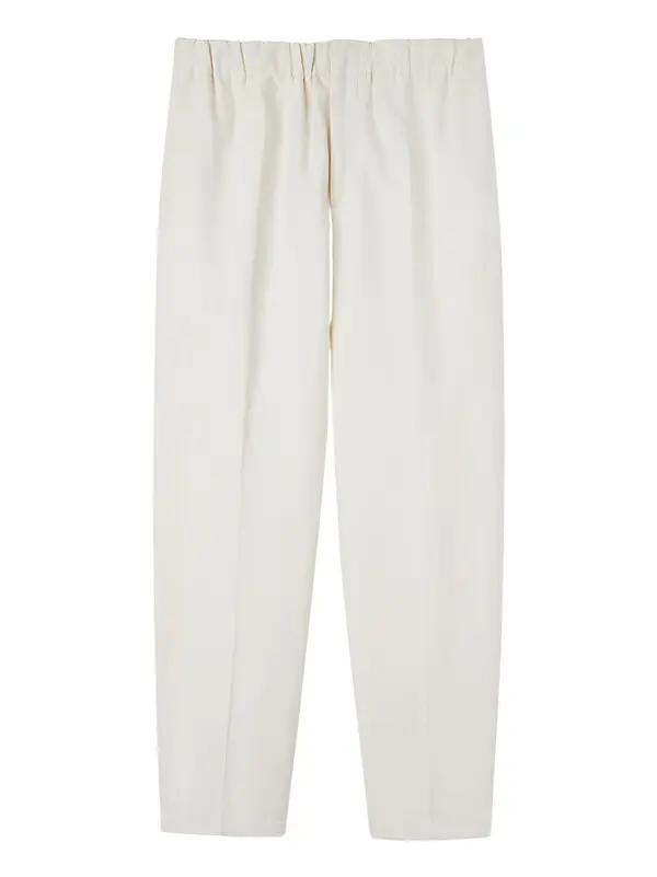 JIL SANDER Tapered Pleated Trousers - White