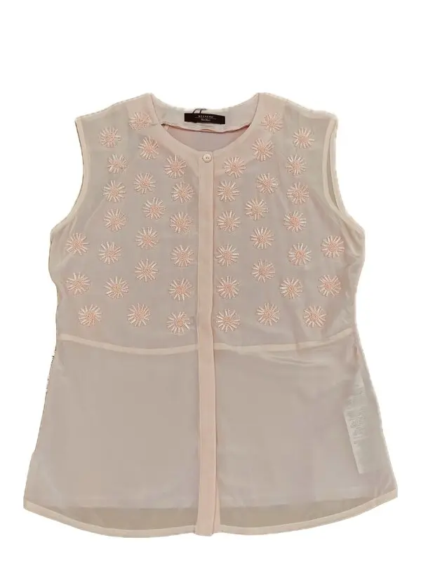 Max Mara Sleeveless Top With Graphic Pattern - Nude