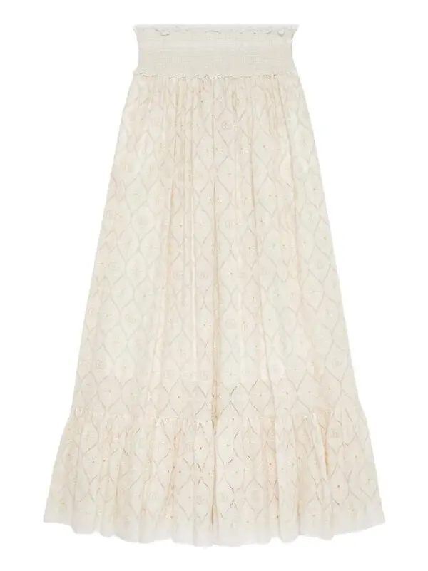 Gucci Broderie Anglaise Midi Skirt - No