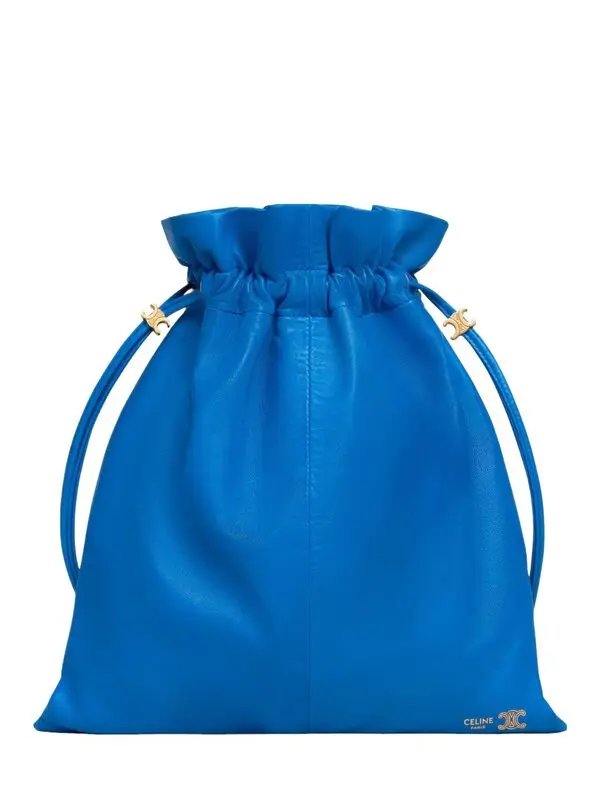 Celine Small Crystal Pouch In Lambskin - Ultra Blue