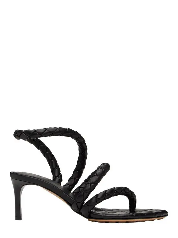 Bottega Veneta Leaf Pointed High-heeled Sandals - Black