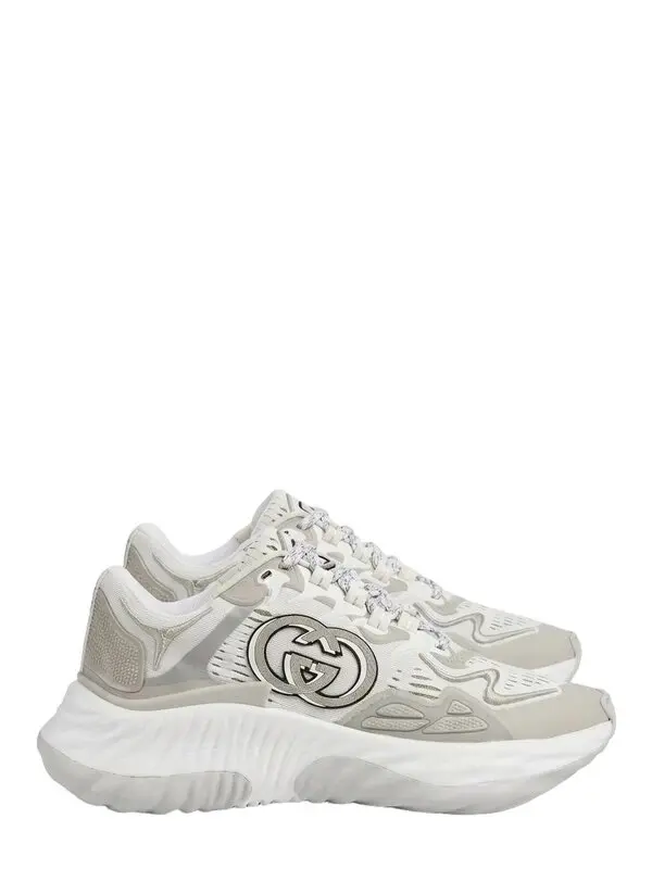 Gucci Ripple Lace-up Sneakers - White/grey