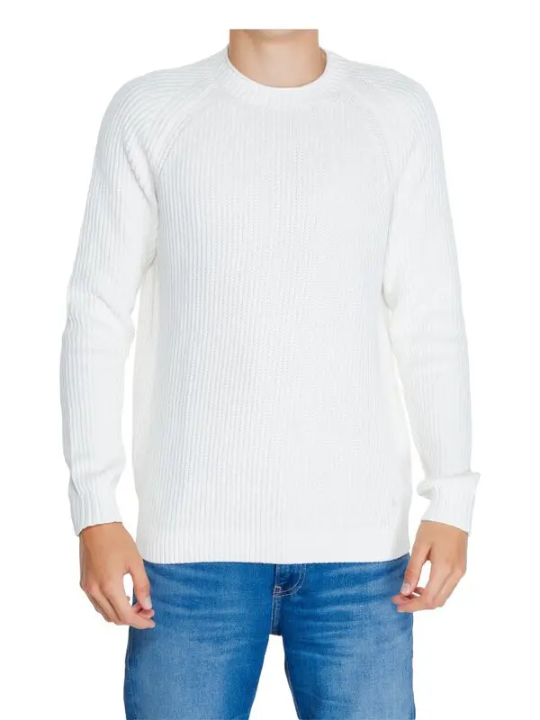 Calvin Klein Ribbed Cotton Jumper - White