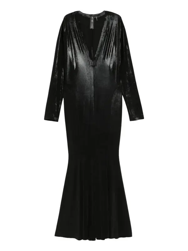 Norma Kamali V-neck Fishtail Dress - Black