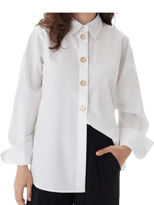 Karl Lagerfeld Logo Button-up Shirt - White