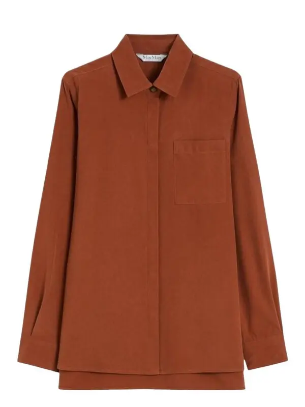 Max Mara Buttoned Shirt With Pocket - Terracotta