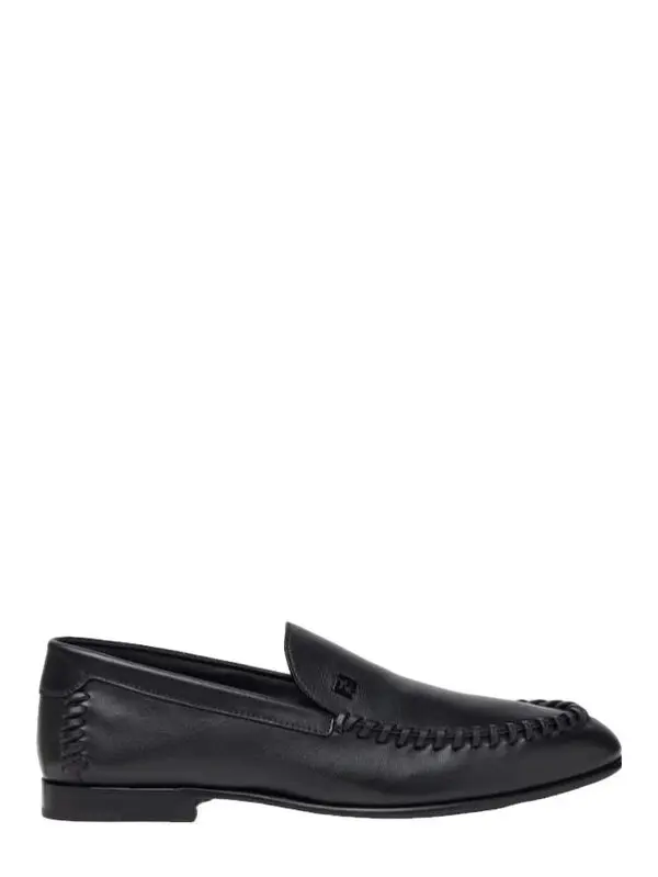 Fendi Braided Ff Slip-on Loafers - Black