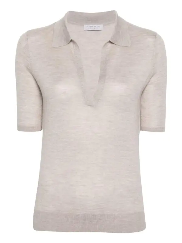 Gabriela Hearst Frank Fine-knit Polo Shirt - White