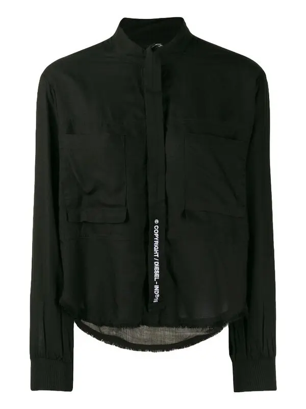 DIESEL® Studded Long-sleeve Shirt - Black