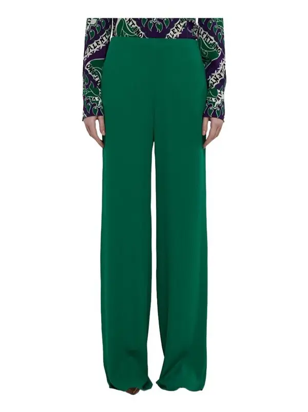 Valentino Garavani Wide-leg Silk Trousers - Green