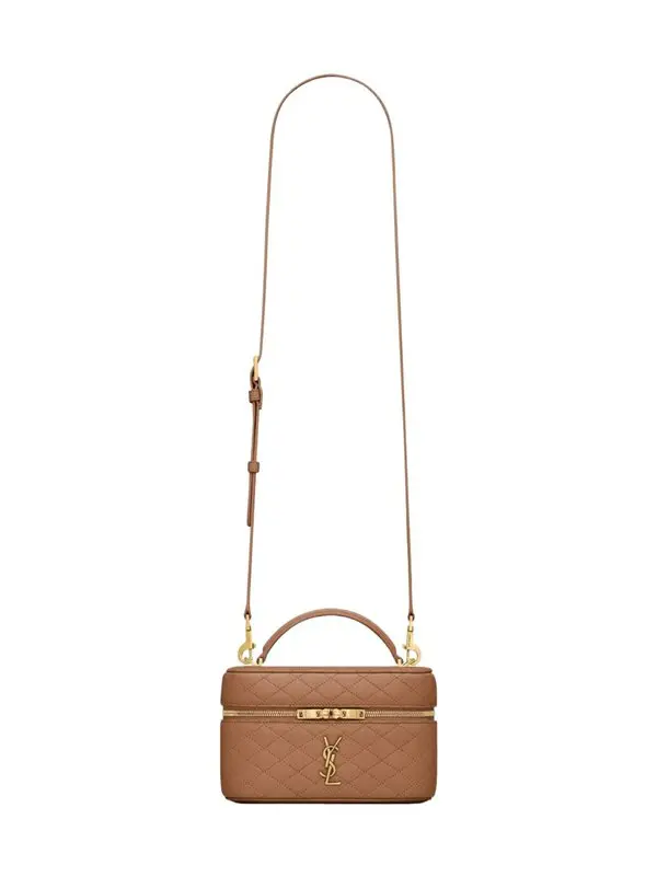 Saint Laurent Gaby Vanity Bag In Lambskin - Fox