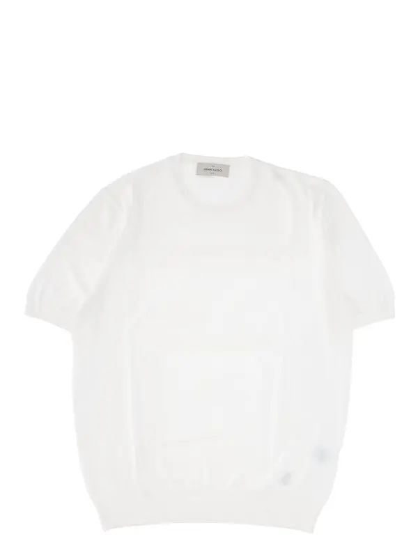 GRAN SASSO Short Sleeve Crew Neck Sweater - White