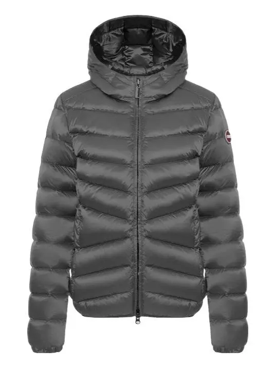 COLMAR Hooded Quilted Down Jacket - Deep Steel Gray