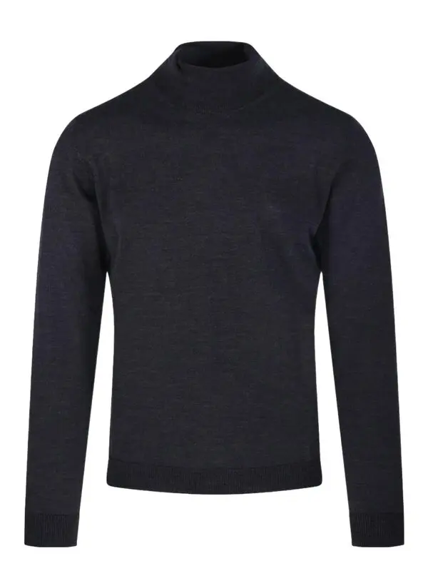 ROBERTO COLLINA Virgin Wool High Neck Sweater - Black