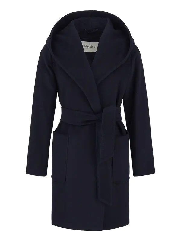 Max Mara Belted Hooded Coat - Ultramarine Blue