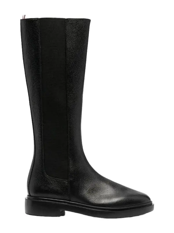 Thom Browne Knee-high Chelsea Boots With Signature Stripes - Black