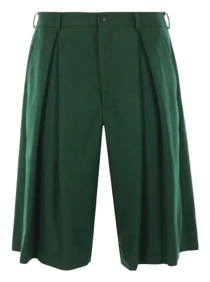 Comme Des Garçons Pleated Shorts - Green
