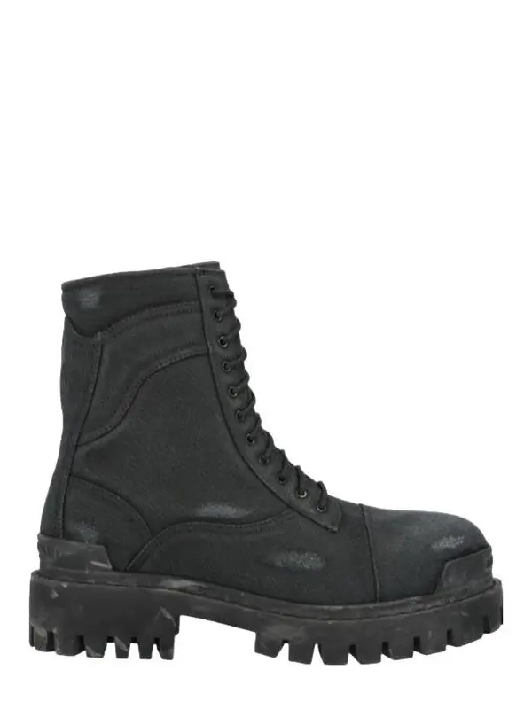 Balenciaga Strike Lace-up Combat Boots - Black