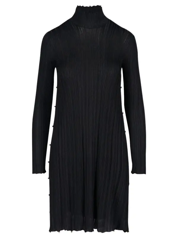 Bottega Veneta Long-sleeved Pleated Dress - Black