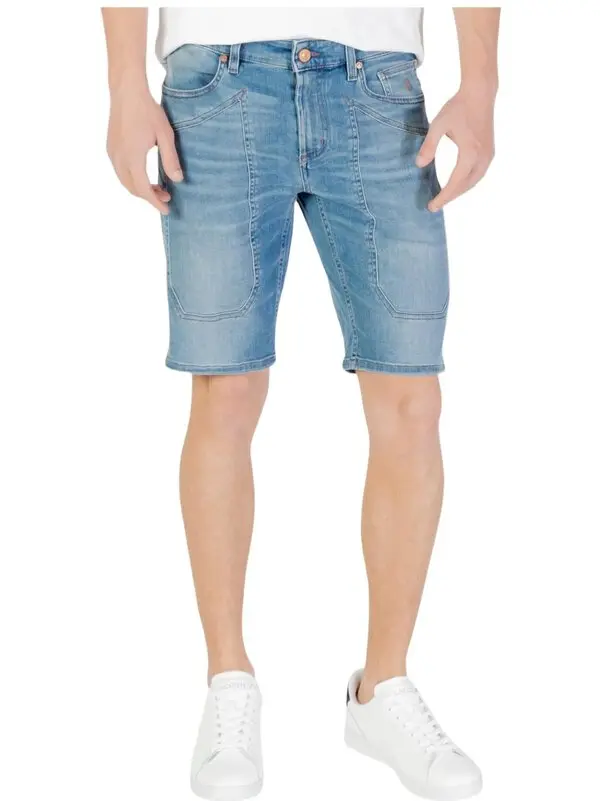JECKERSON Denim Shorts With Belt Loops - Blue