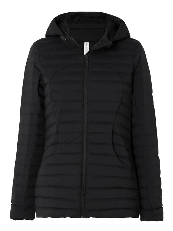 Lululemon Quilted Down Jacket With Detachable Hood And Waterproof Shell - Black