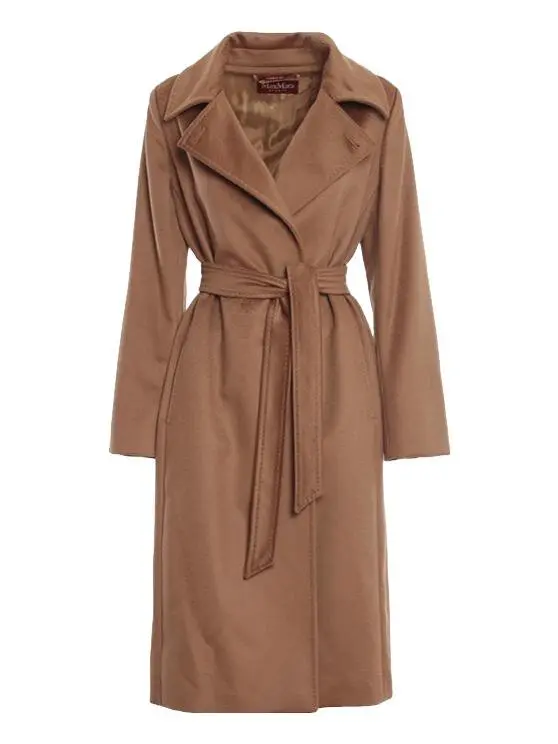 Max Mara Belted Long-sleeved Coat - Brown