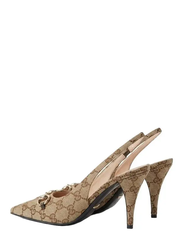 Gucci Horsebit Slingback Pumps - Nude