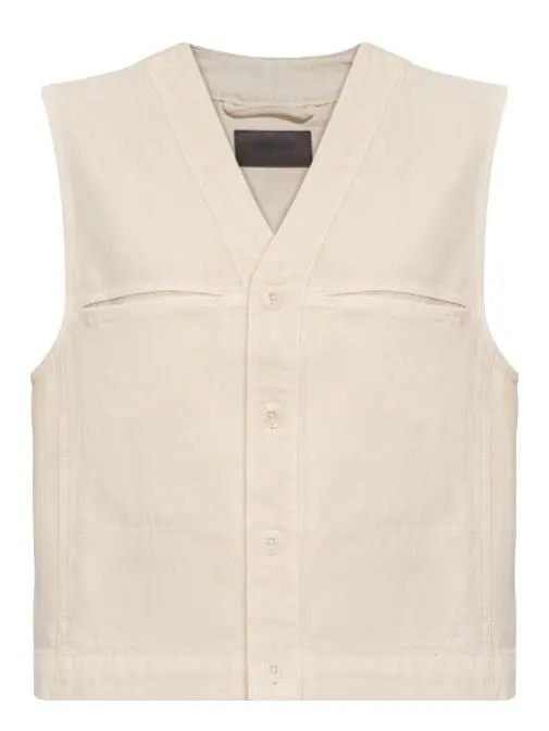 LEMAIRE Button-fastening Sleeveless Vest - Beige