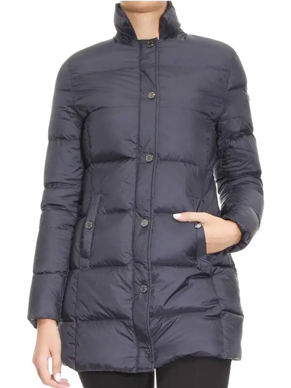 Emporio Armani Down Puffer Coat With Stand Collar - Gray