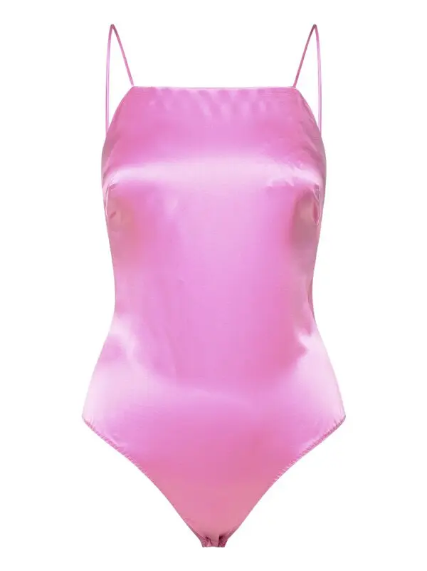Max Mara Square-neck Silk Bodysuit - Pink