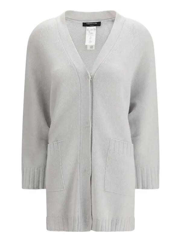 Fabiana Filippi V-neck Cardigan With Patch Pockets - White
