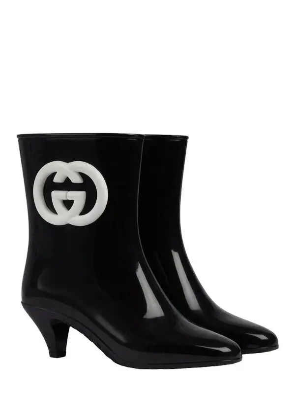 Gucci Interlocking G Pointed-toe Boots - Black