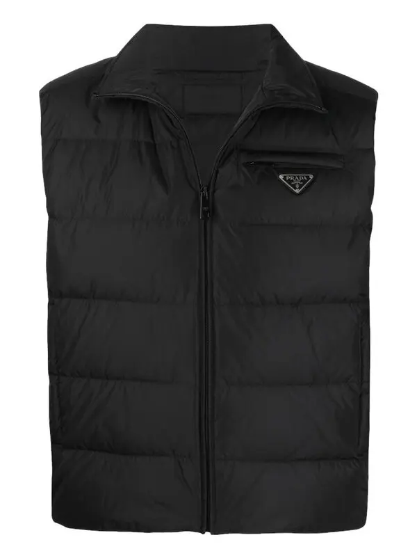 Prada Logo Padded Vest - Black