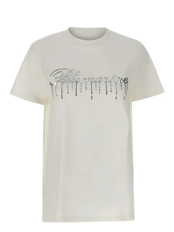 Blumarine Raised-logo Crewneck T-shirt - White