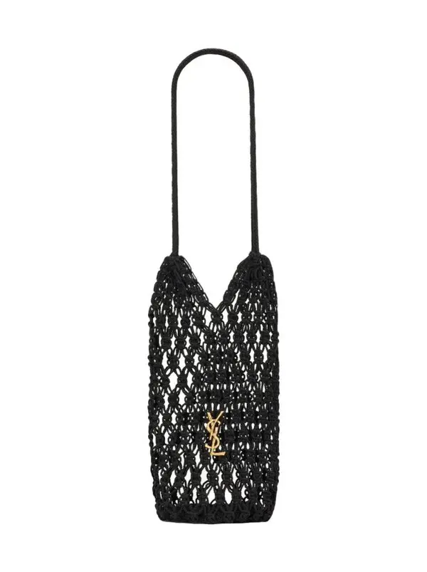 Saint Laurent Cassandre Logo Plaque Large Tote Bag - Black