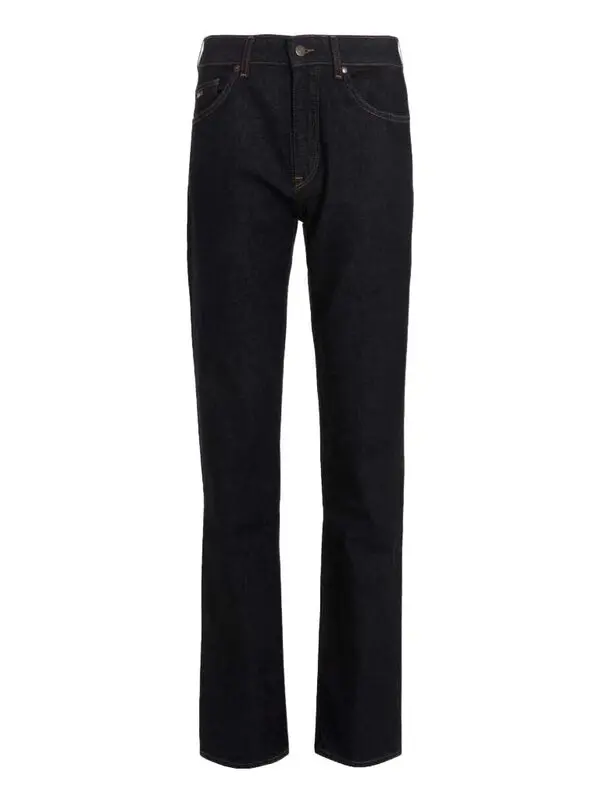 Hugo Boss Mid-rise Straight-leg Jeans - Black