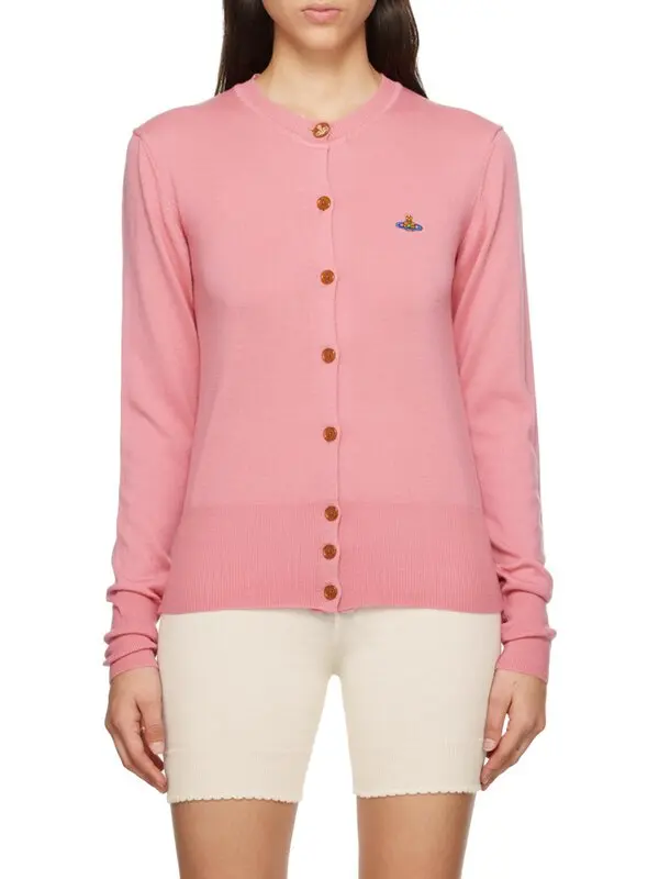 VIVIENNE WESTWOOD Round Neck Long Sleeve Sweater - Pink
